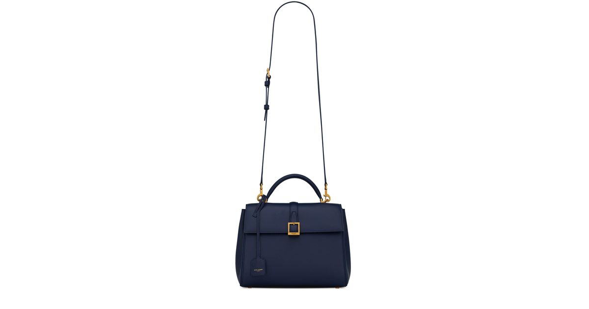 Saint Laurent Le Fermoir Top-Handle Bag in Blue | Lyst