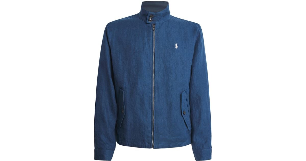 Polo Ralph Lauren Linen Reversible Bedford Bomber Jacket in Blue for ...