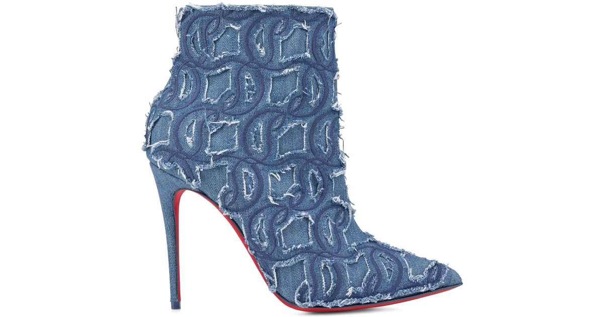 Christian Louboutin So Kate Denim Ankle Boots 100 in Blue | Lyst