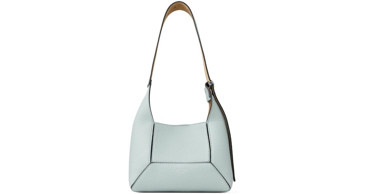 Jimmy Choo Small Leather Diamond Hobo Shoulder Bag in Gray | Lyst