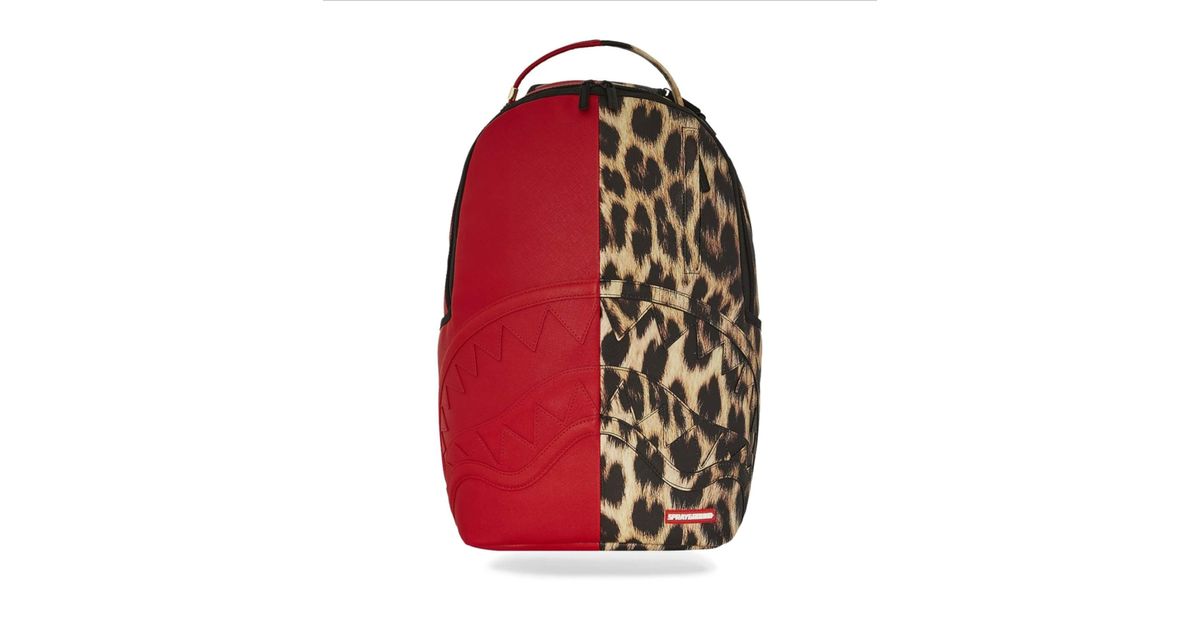 Sprayground Split Cheetah Backpack in Red | Lyst