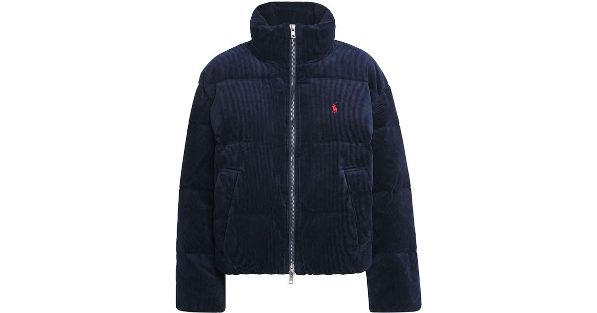 Polo Ralph Lauren Stretch-Cotton Corduroy Puffer Jacket in Blue | Lyst UK