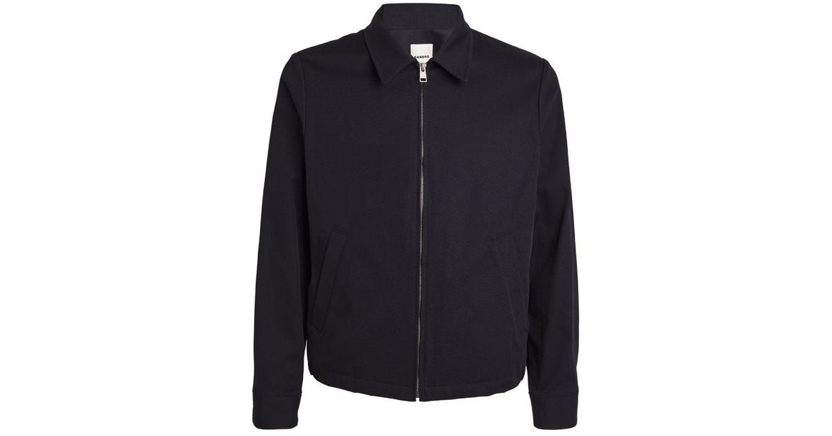 Sandro Cotton Field Jacket in Blue for Men | Lyst UK