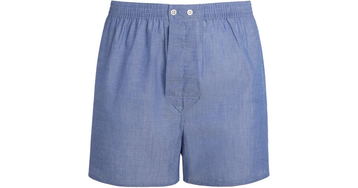 Derek Rose Cotton Traditional Amalfi Boxer Shorts in Blue for Men | Lyst UK