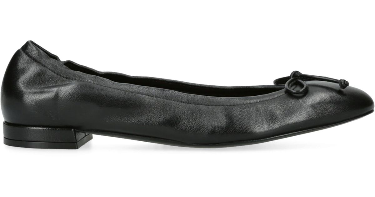 Stuart Weitzman Leather Bria Ballet Flats in Black | Lyst