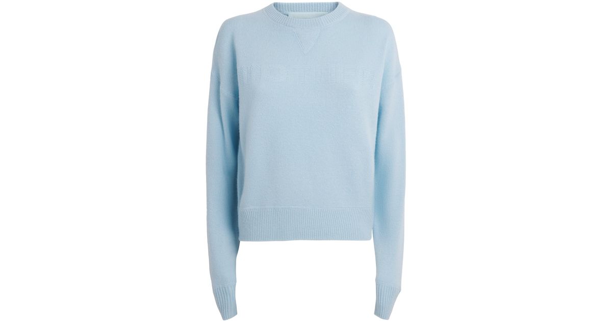 Mother Cashmere Logo Sweater in Blue | Lyst UK