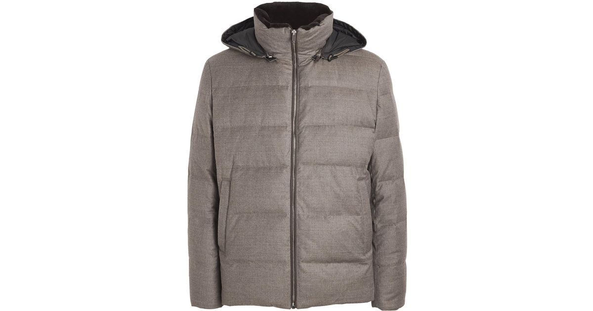 Yves Salomon X Loro Piana Wool-Silk Puffer Jacket in Brown for Men | Lyst