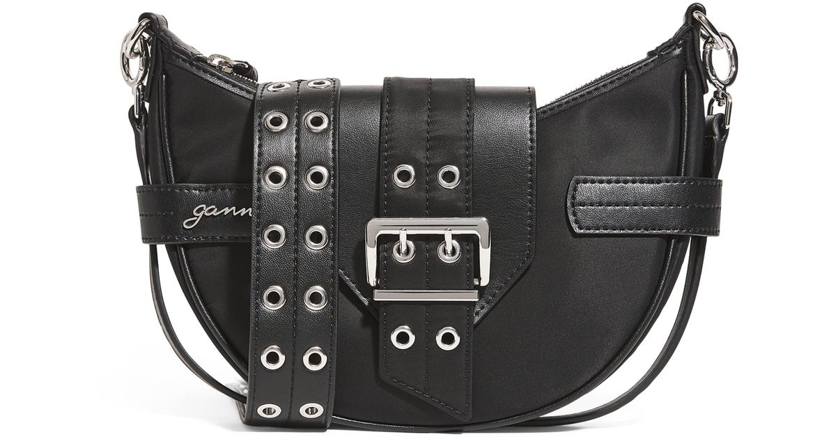 Ganni Small Bucky Cross-Body Bag in Black | Lyst
