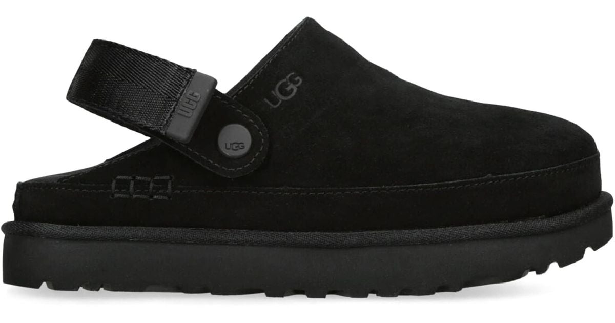 UGG Suede Goldenstar Clogs in Black | Lyst