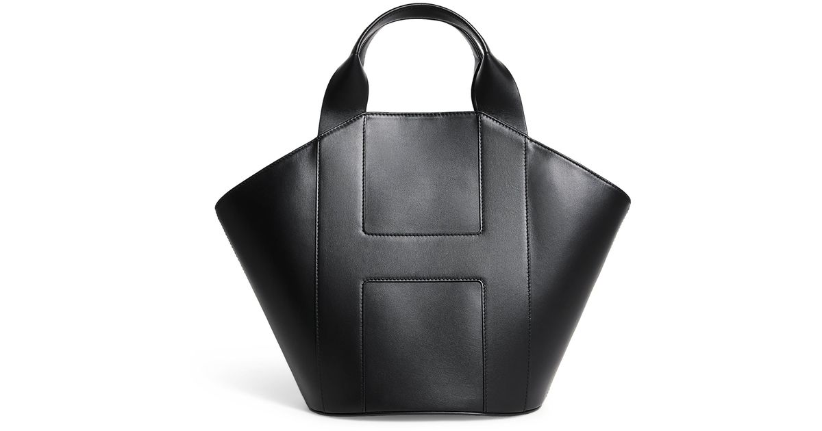 Harrods Leather H Tote Bag in Black | Lyst