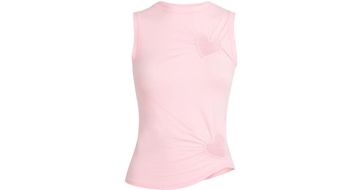 Skims Stretch-Cotton Jersey Heart Tank Top in Pink | Lyst UK