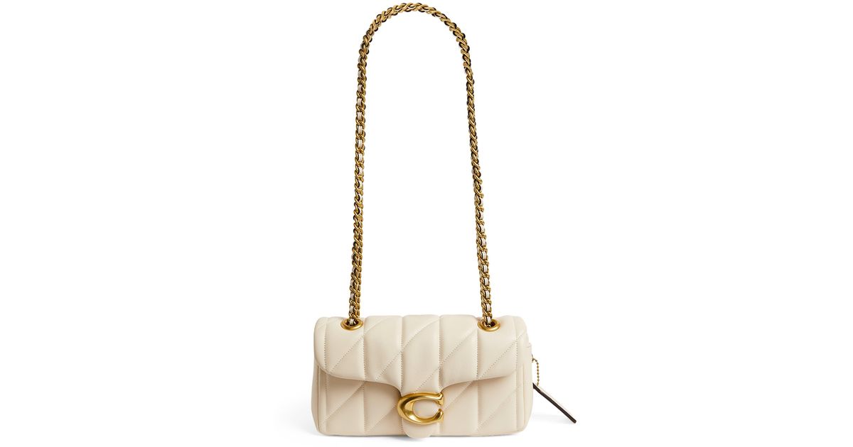 COACH Quilted Leather Tabby Shoulder Bag in Natural | Lyst