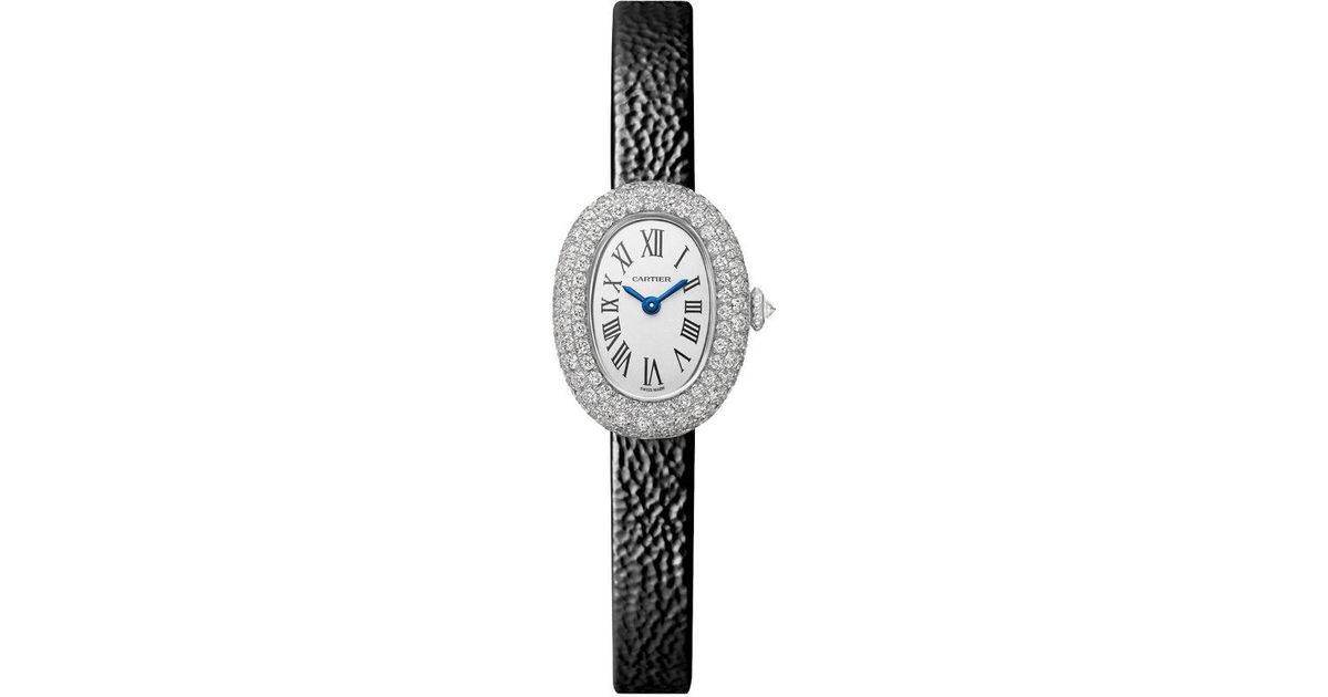 Cartier Mini And Diamond Baignoire Watch 18.7Mm in White | Lyst UK