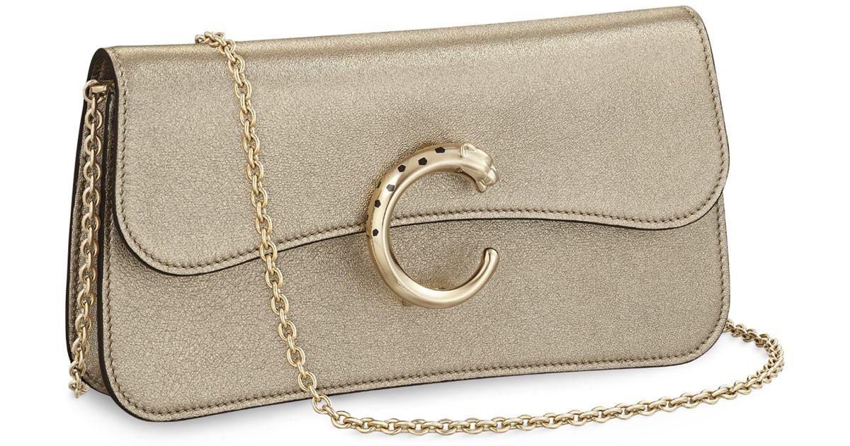 Cartier Mini Metallic Leather Panthère De Cross-Body Bag in Natural ...