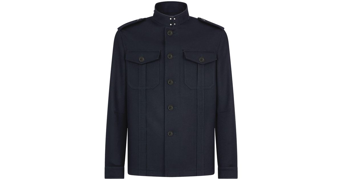 Tom Ford Wool Military Jacket in Blue for Men | Lyst