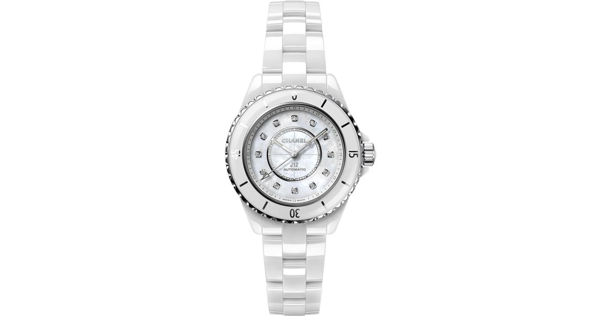CHANEL Ceramic, Steel And Diamond J12 Calibre 12.2 Watch in Metallic ...