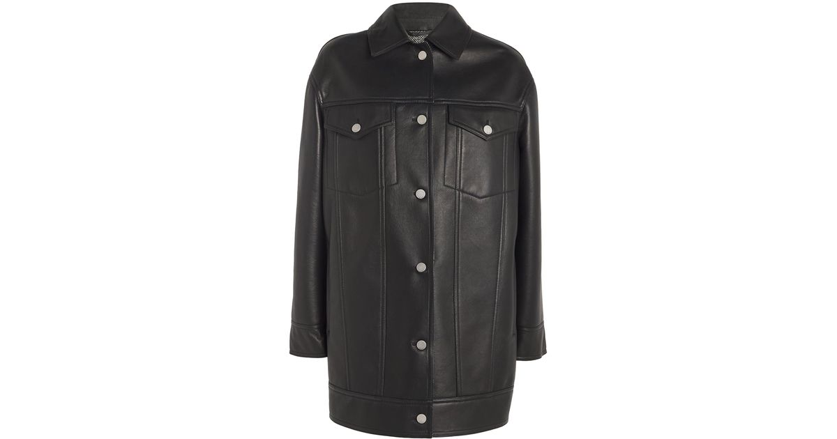 Max Mara Leather Tweed-Lined Jacket in Black | Lyst