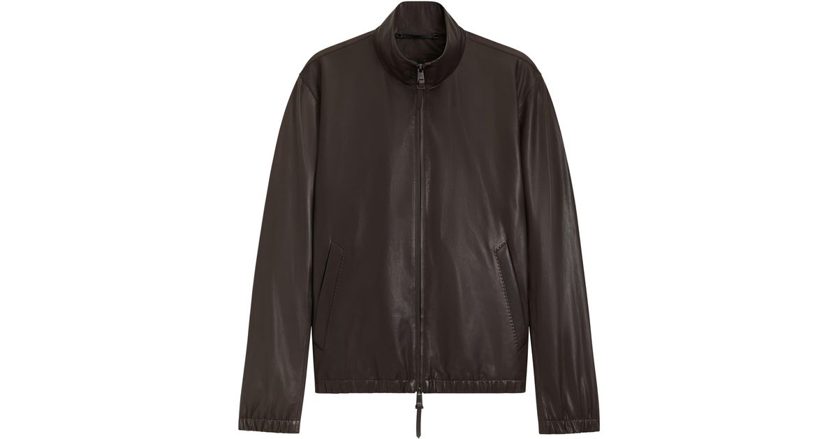 BOSS Straight Fit Leather Jacket in Black for Men | Lyst UK