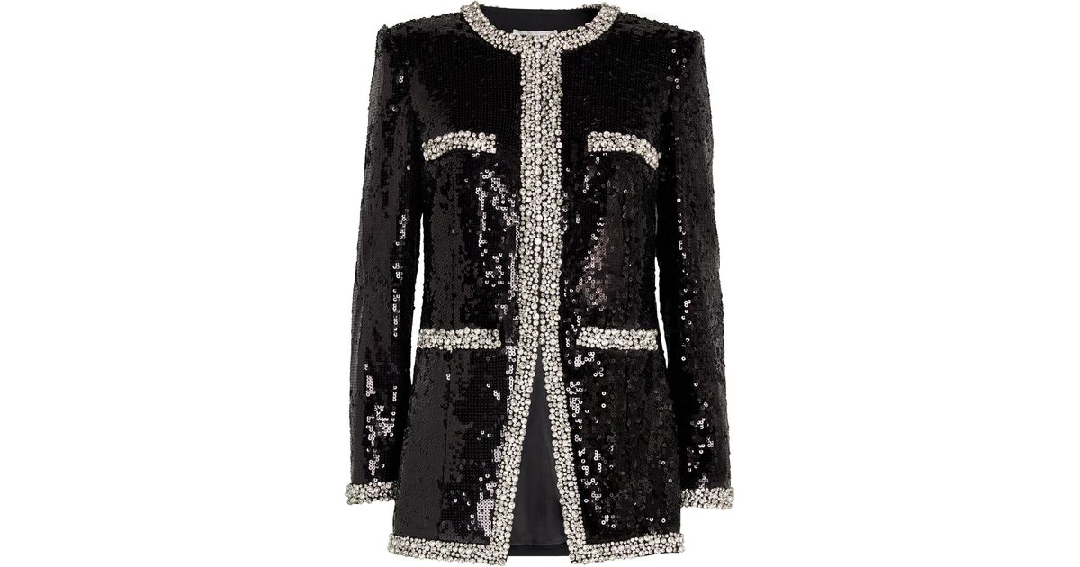 Veronica Beard X Poppy Delevingne Sequin Alessia Jacket in Black | Lyst