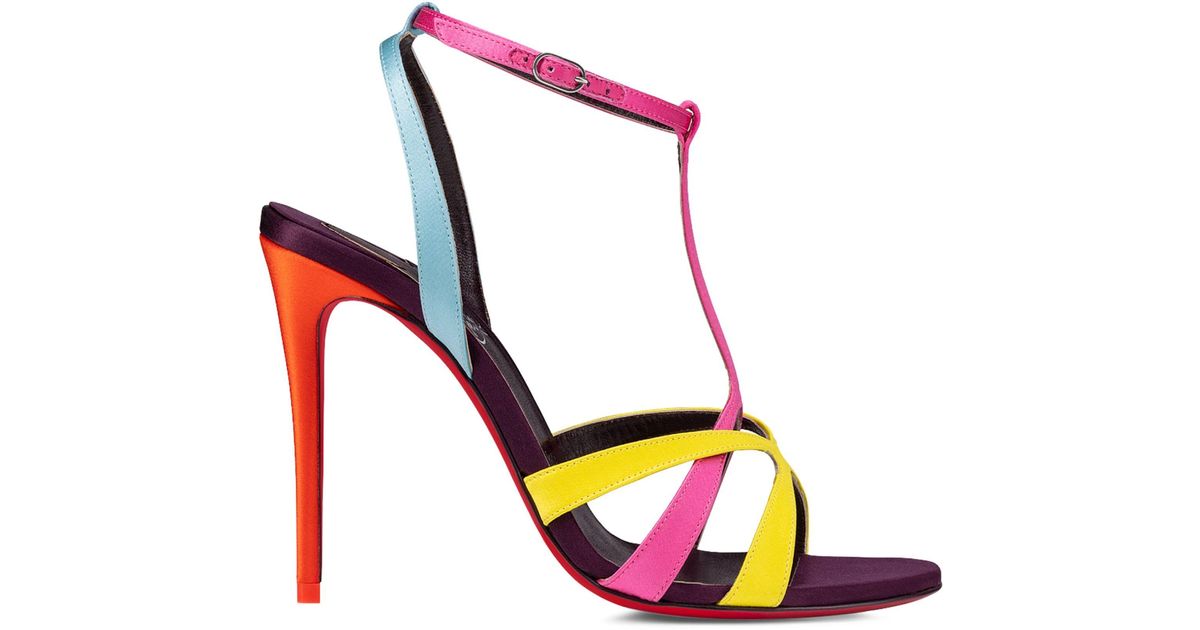 Christian Louboutin Tangueva Silk Heeled Sandals 100 in Pink | Lyst