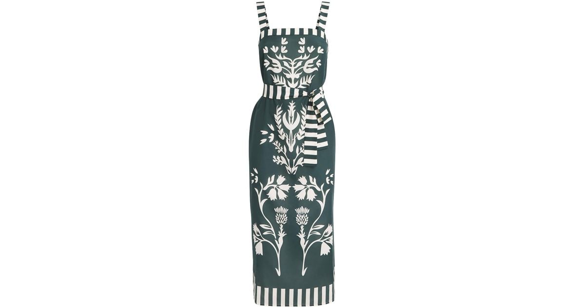 Eres Cotton-Silk Lakshya Midi Dress in Green | Lyst UK