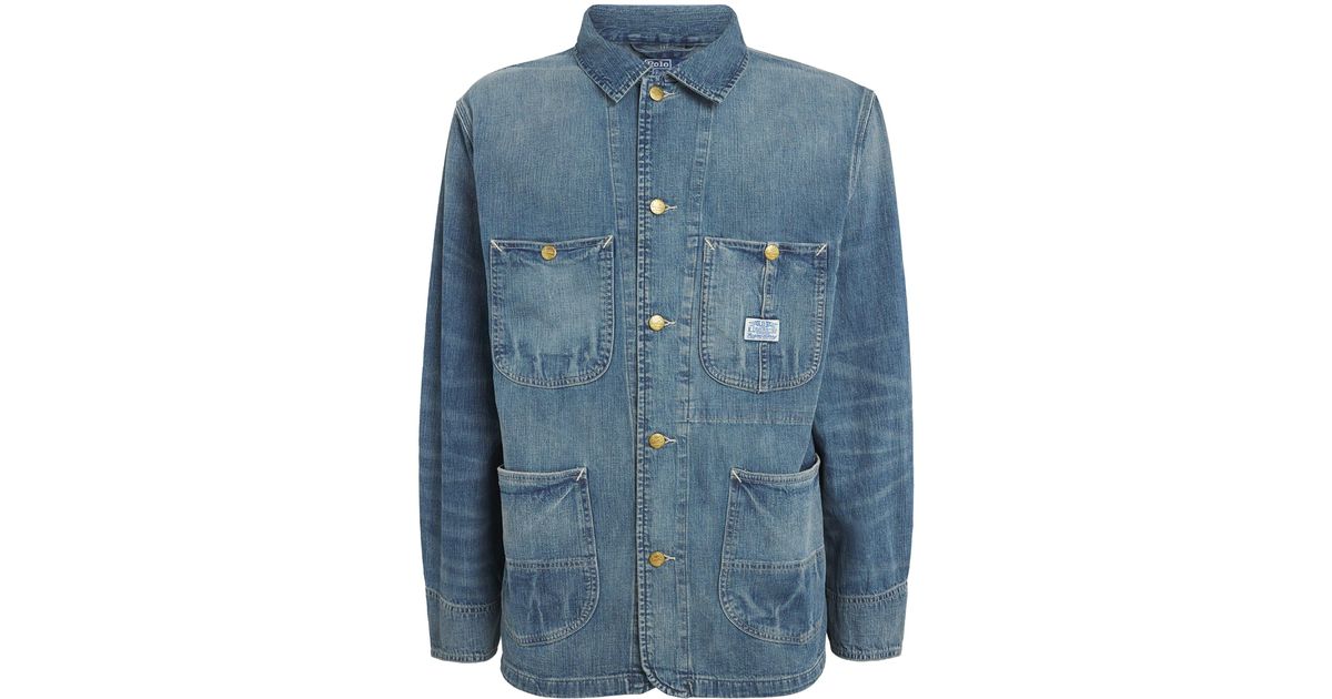 Polo Ralph Lauren Denim Utility Jacket in Blue for Men | Lyst