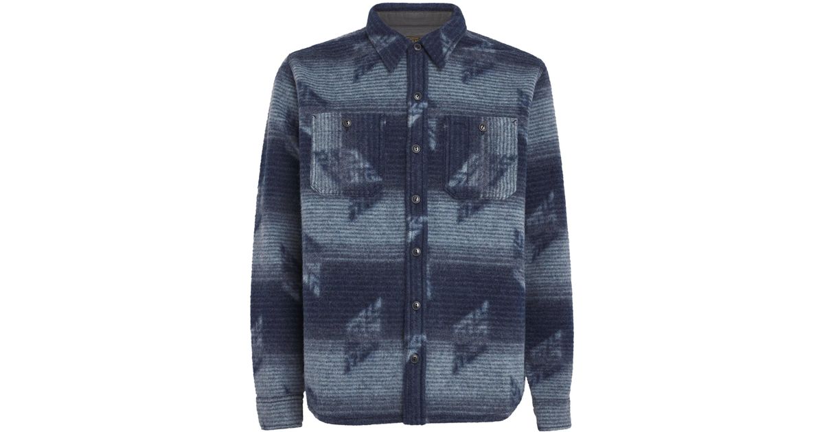 Polo Ralph Lauren Double-Knit Jacquard Overshirt in Blue for Men | Lyst