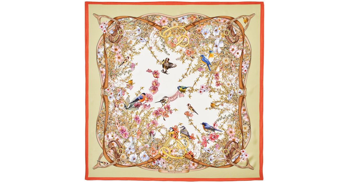 Aspinal of London Silk Edwardian Garden Scarf in Metallic | Lyst UK