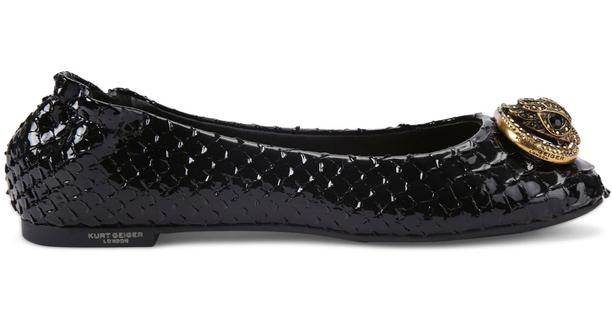 Kurt Geiger Leather Chelsea Ballet Flats in Black | Lyst