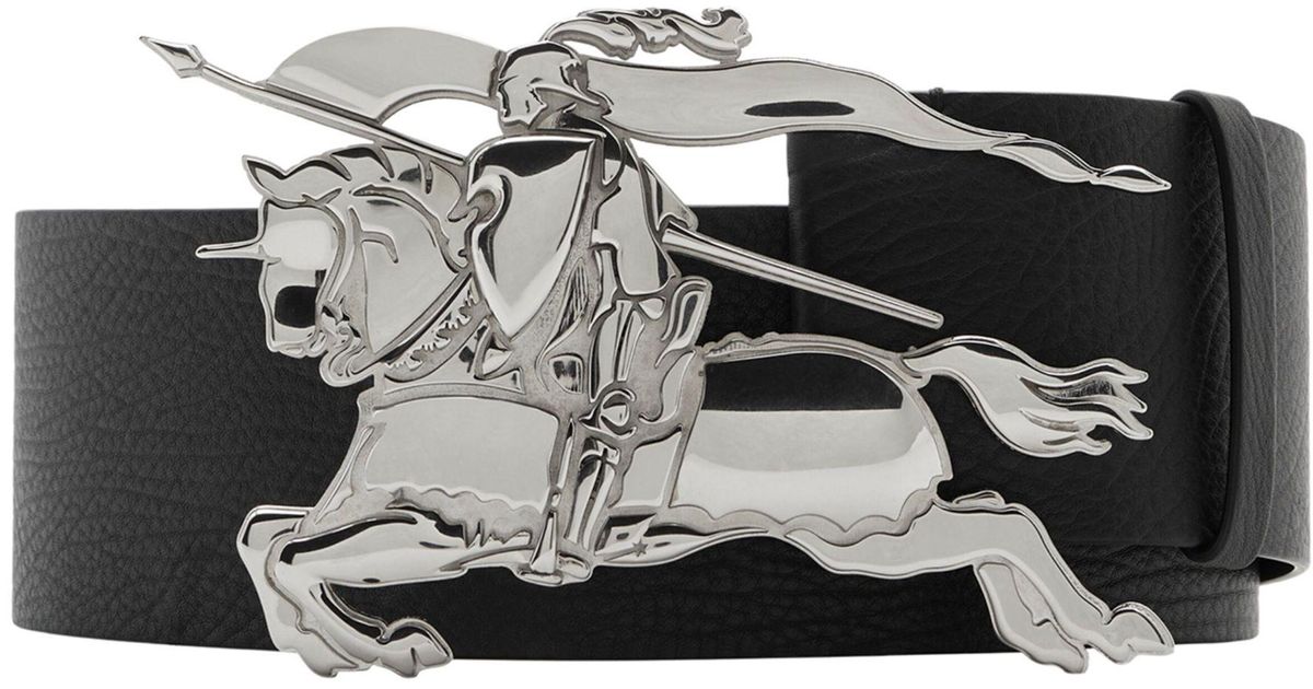 Burberry Leather Ekd-Buckle Belt in Black for Men | Lyst