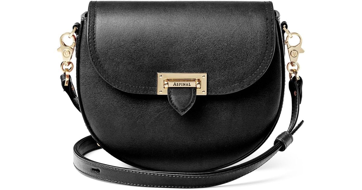 Aspinal of London Leather Portobello Saddle Bag in Black | Lyst