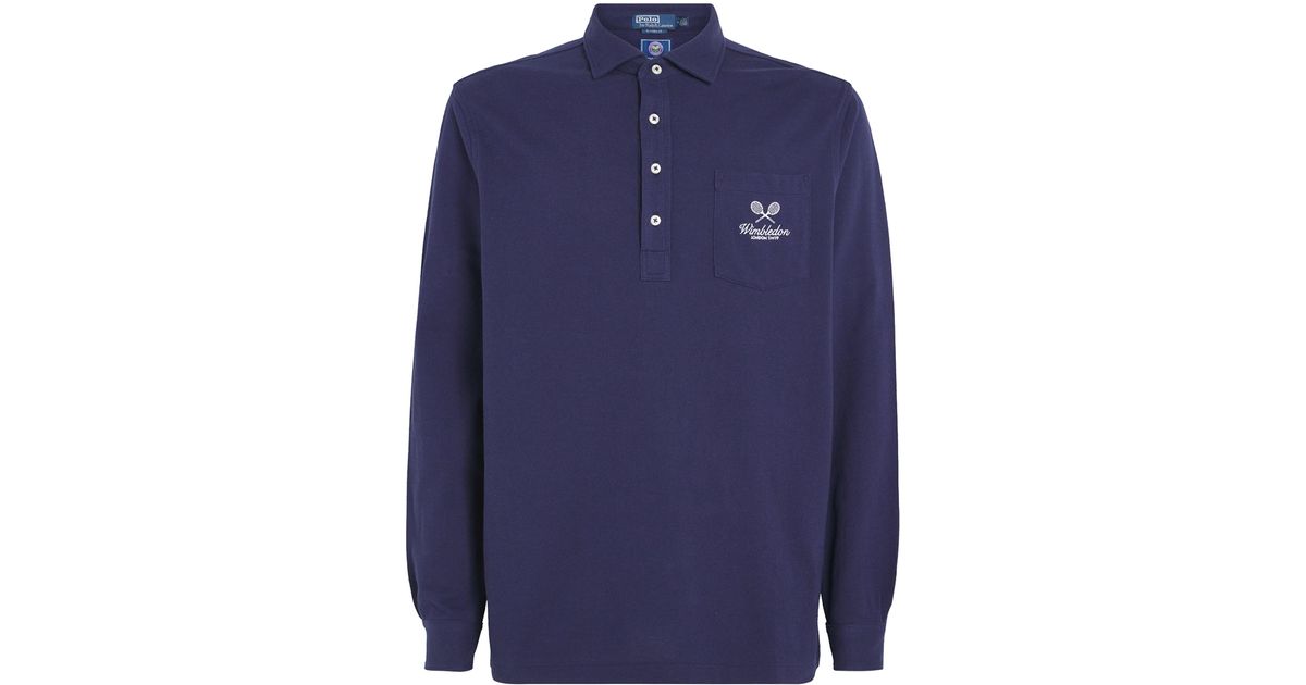 Ralph Lauren X Wimbledon Cotton Logo Crest Polo Shirt in Blue for Men | Lyst UK