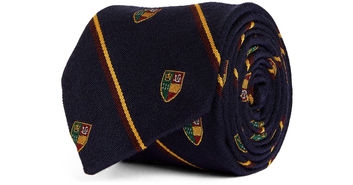 Polo Ralph Lauren Silk-wool Crest Tie in Blue for Men | Lyst
