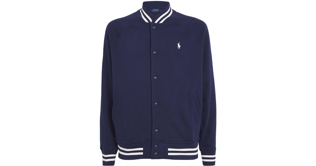 Polo Ralph Lauren Triple Pony Bomber Jacket in Blue for Men | Lyst