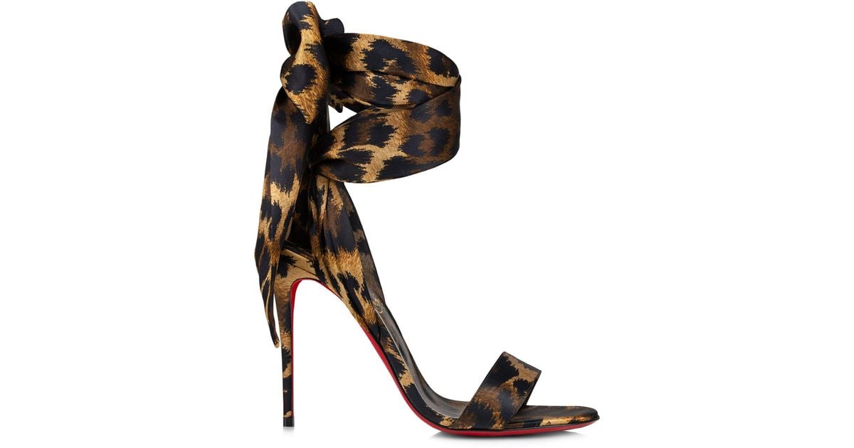 Christian Louboutin Sandale Du Desert Silk Heeled Sandals 100 in Black ...