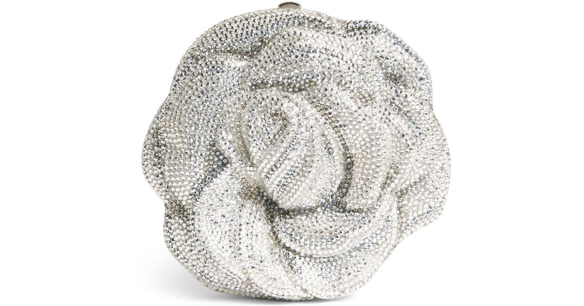Judith Leiber Crystal-Embellished Rose Clutch Bag in Metallic | Lyst UK