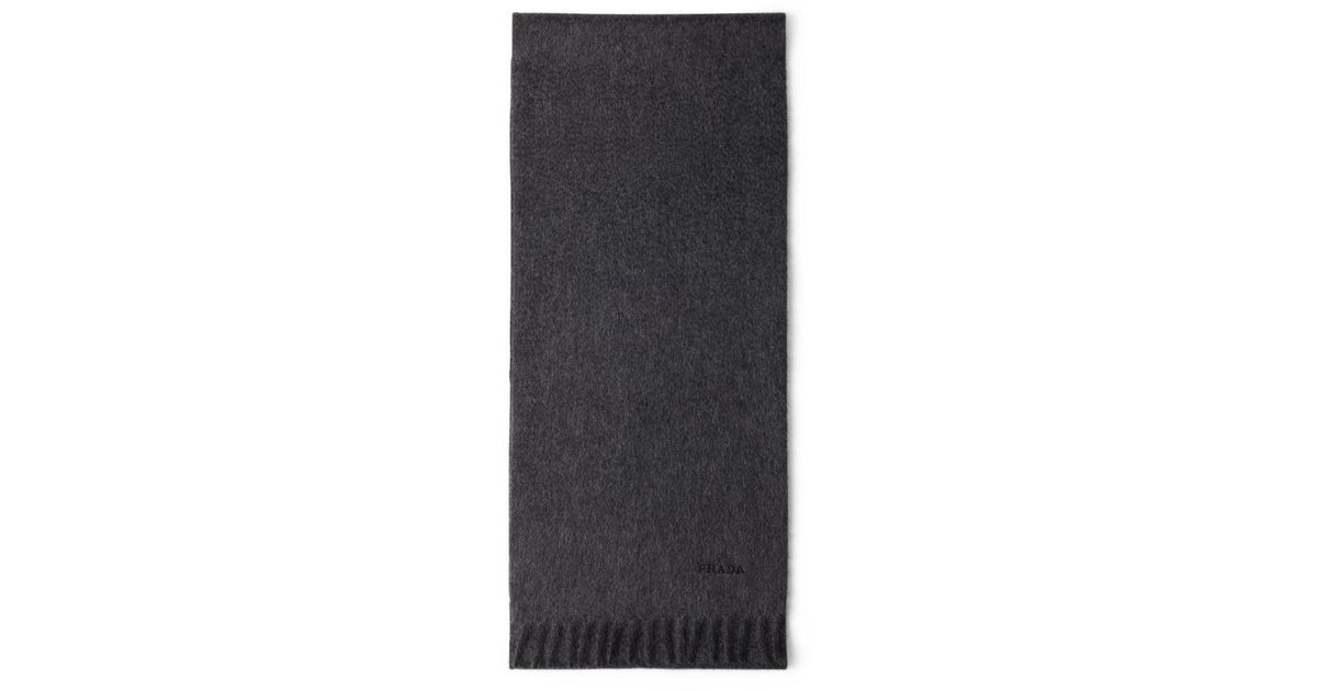 Prada Cashmere Scarf in Black for Men | Lyst UK