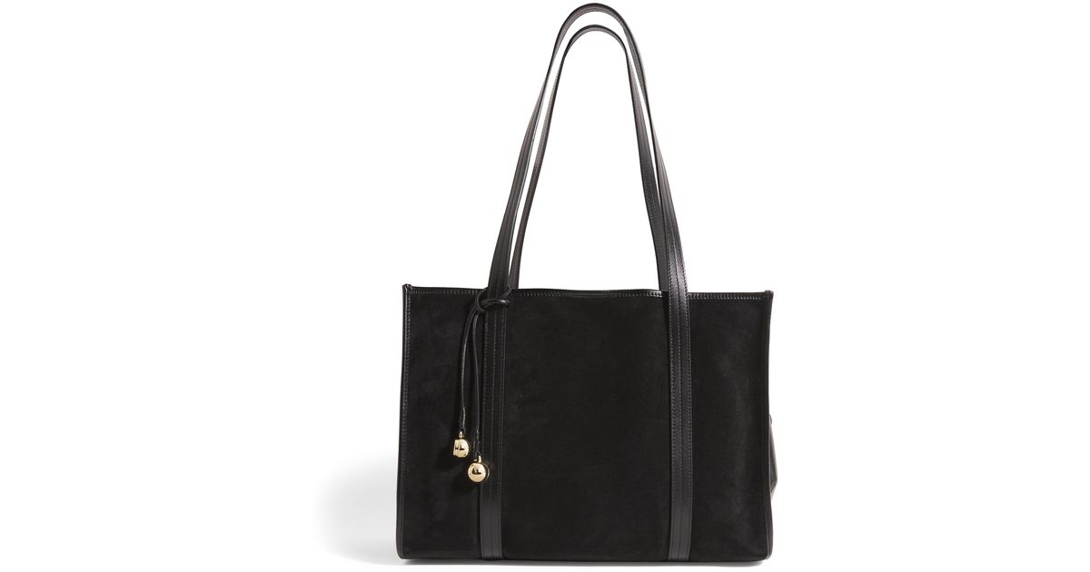 Sandro Suede Tote Bag in Black | Lyst