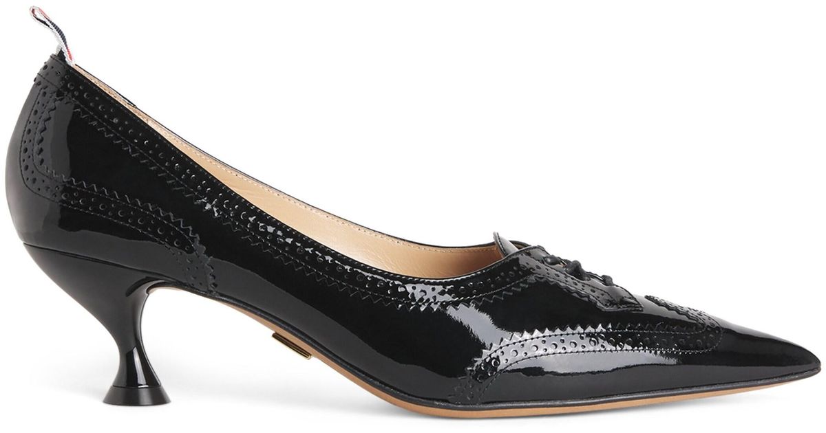 Thom Browne Patent Leather Wingtip Pumps 50 in Black | Lyst UK