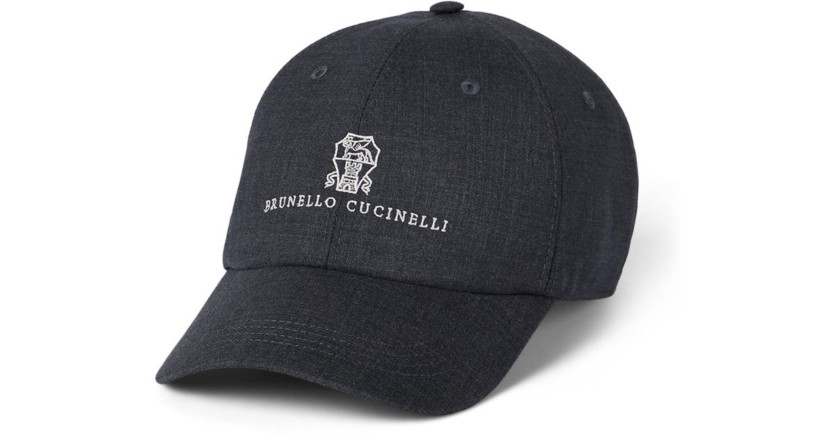 Brunello Cucinelli Virgin Wool Fresco Baseball Cap in Blue for Men ...