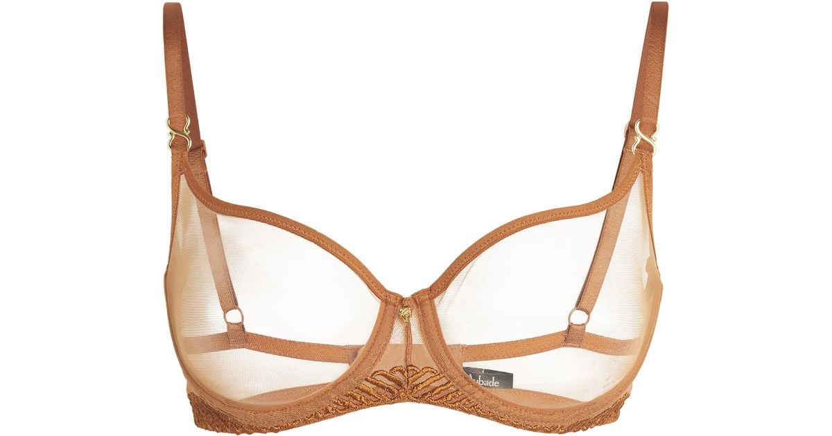 Aubade Sheer Emotion Underwired Half-Cup Bra in Natural | Lyst