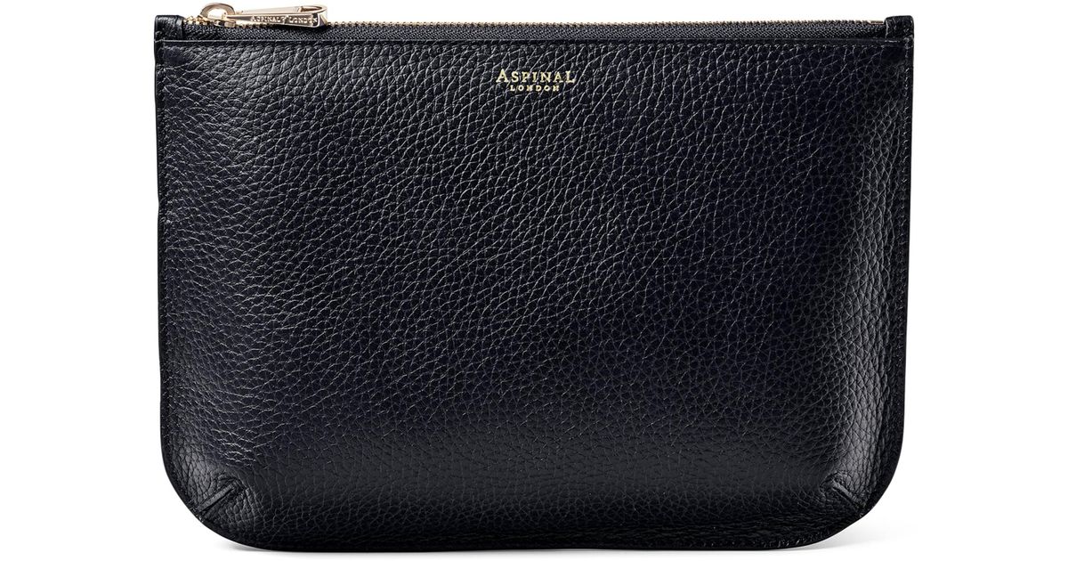 Aspinal of London Large Leather Ella Pouch in Black | Lyst