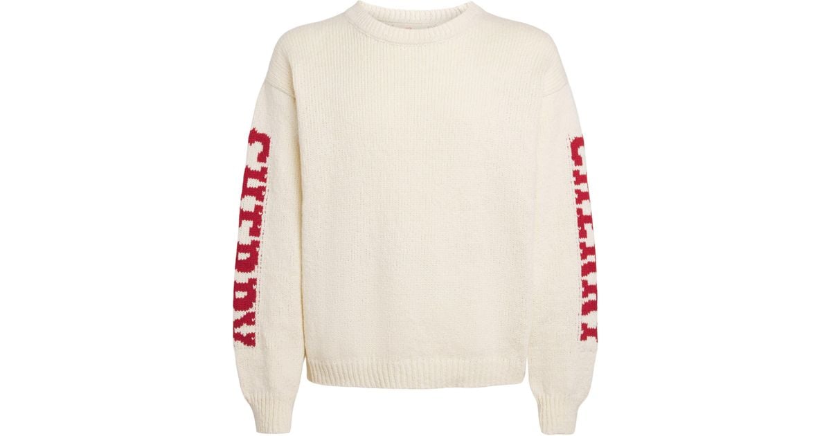 CHERRY LA Cotton Intarsia Logo Sweater in Natural for Men | Lyst