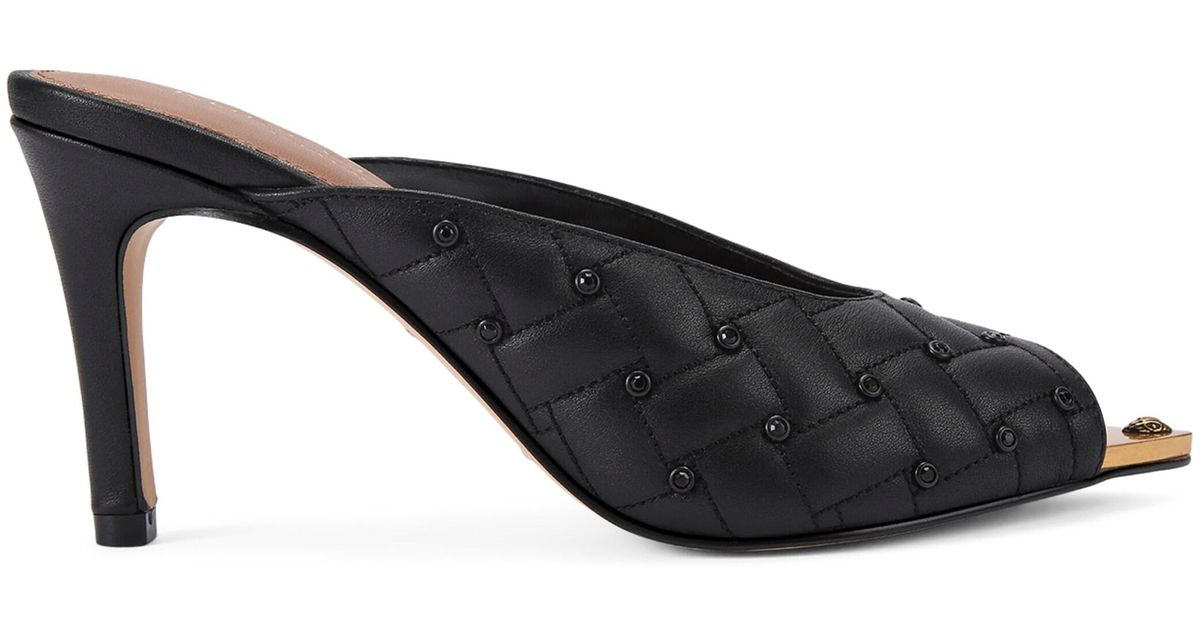 Kurt Geiger Leather Embellished Regent Mules in Black | Lyst