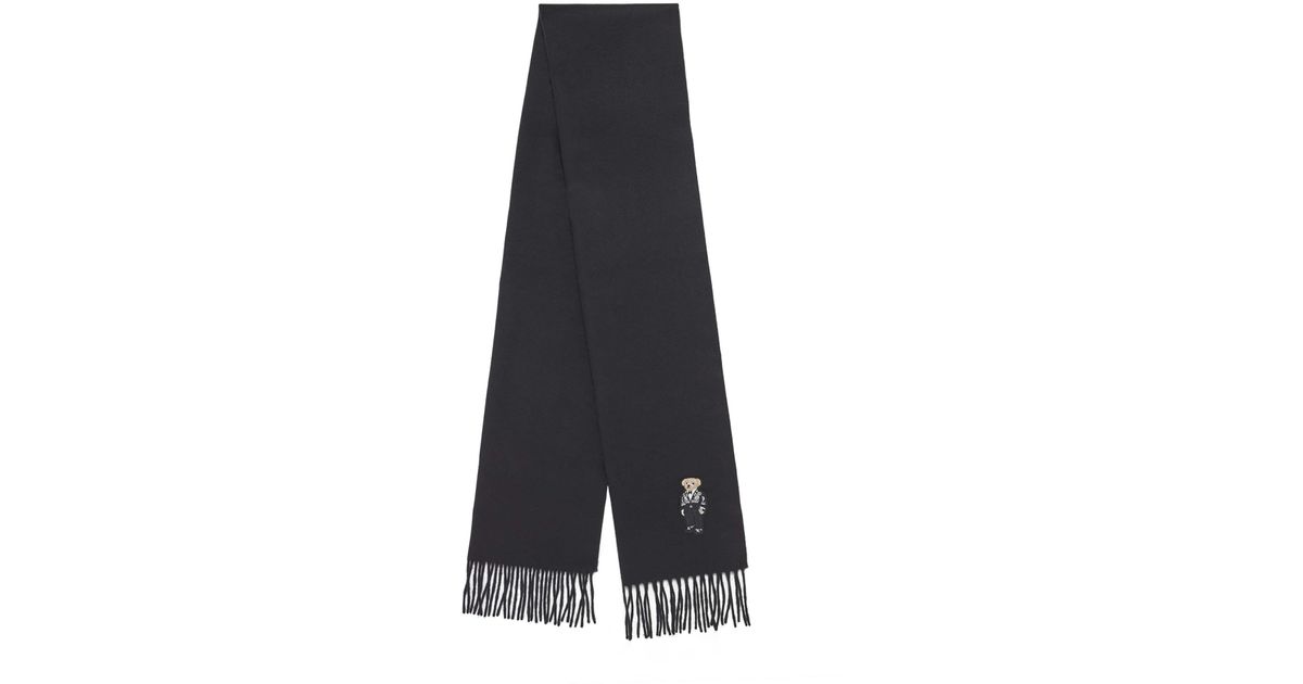 Ralph Lauren Cashmere Polo Bear Scarf in Blue for Men | Lyst