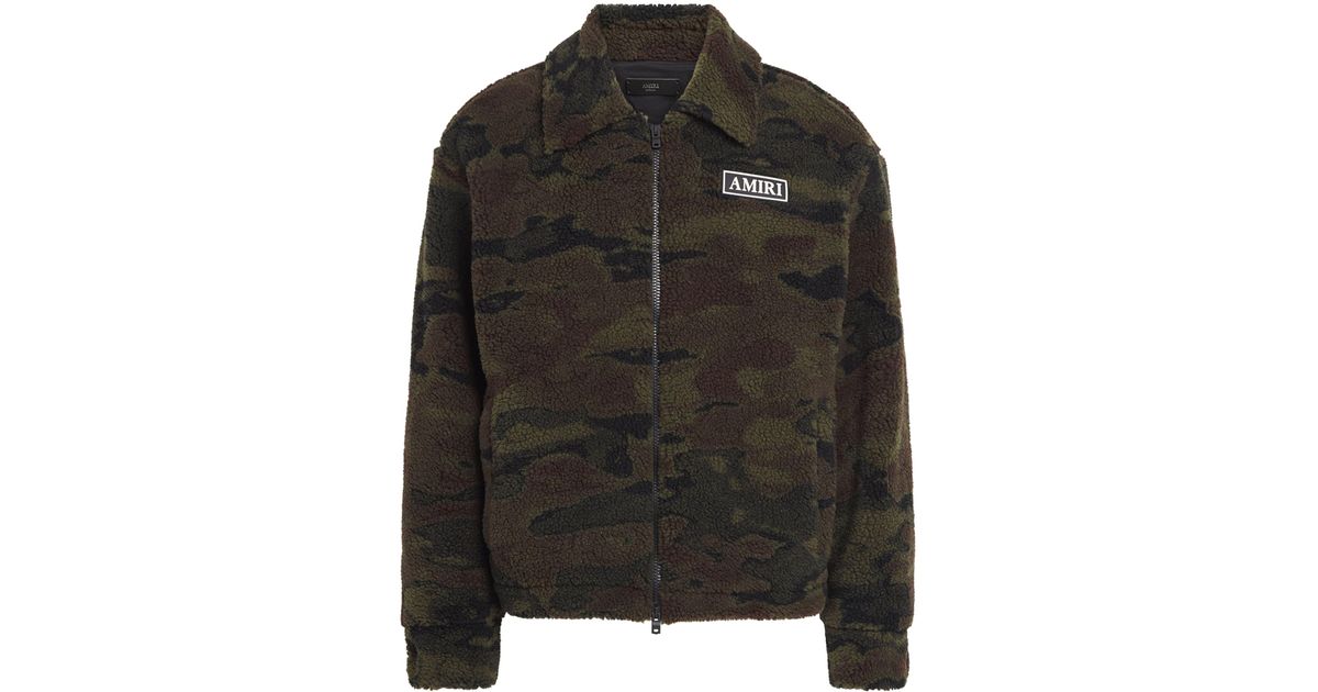 Amiri Fleece Camouflage Jacket in Black for Men | Lyst UK