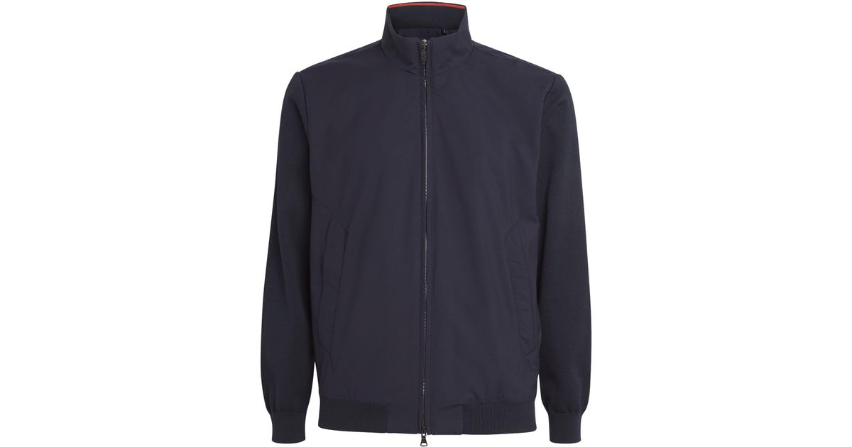 Paul & Shark Silk-Cotton Bomber Jacket in Blue for Men | Lyst