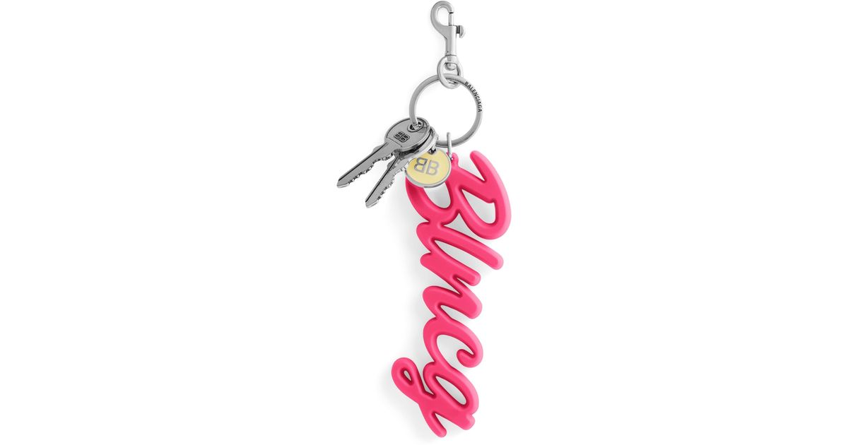Balenciaga Blncg Bb Keyring in Pink | Lyst