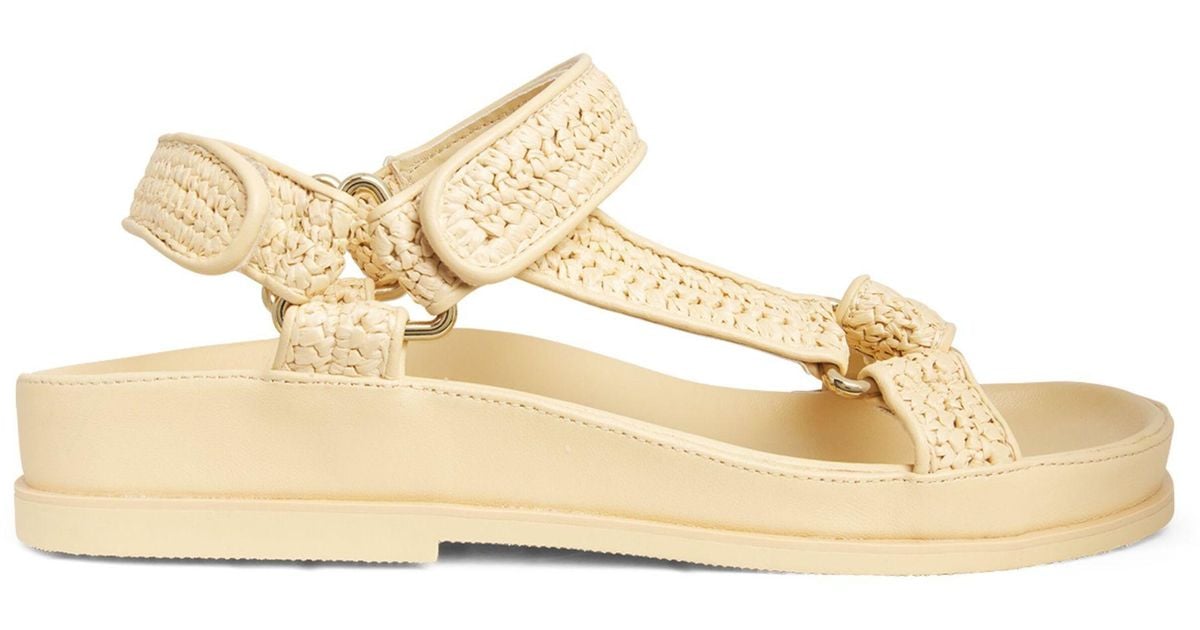 Sandro Raffia Sandals in Natural | Lyst