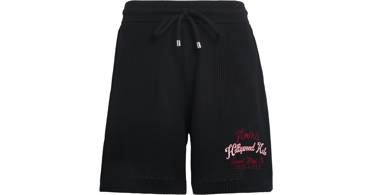 Amiri Cotton Crochet Hollywood Auto Shorts in Black for Men | Lyst
